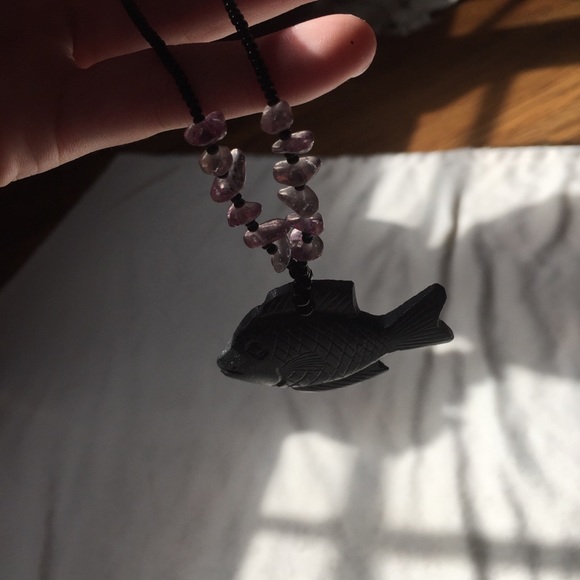 Jewelry | Bought In Belize Purple Fish Necklace | Poshmark